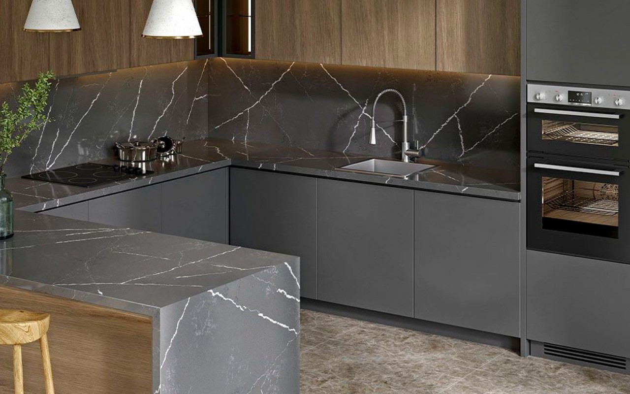Modern use of a quartz surface in architecture and interior design. How ...